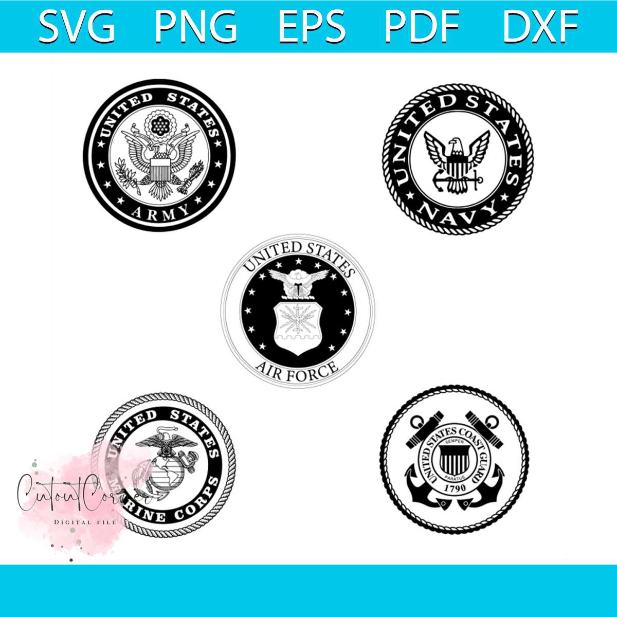 Military Emblem, Bundle file, Logo svg, Svg | Inspire Uplift