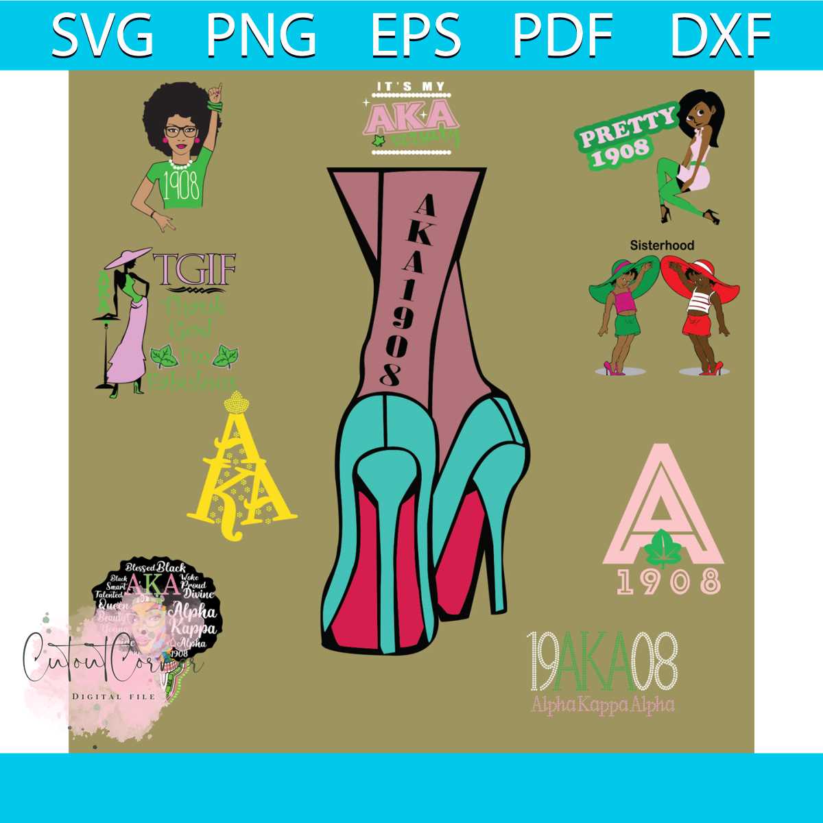 Aka 1908 Bundle Svg, Sorority Svg, Aka Svg, Alpha Svg, Kappa | Inspire ...
