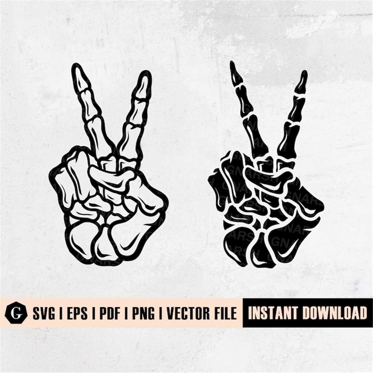 Skeleton Peace Sign Svg | Skeleton Peace Hand Svg | Skeleton | Inspire ...