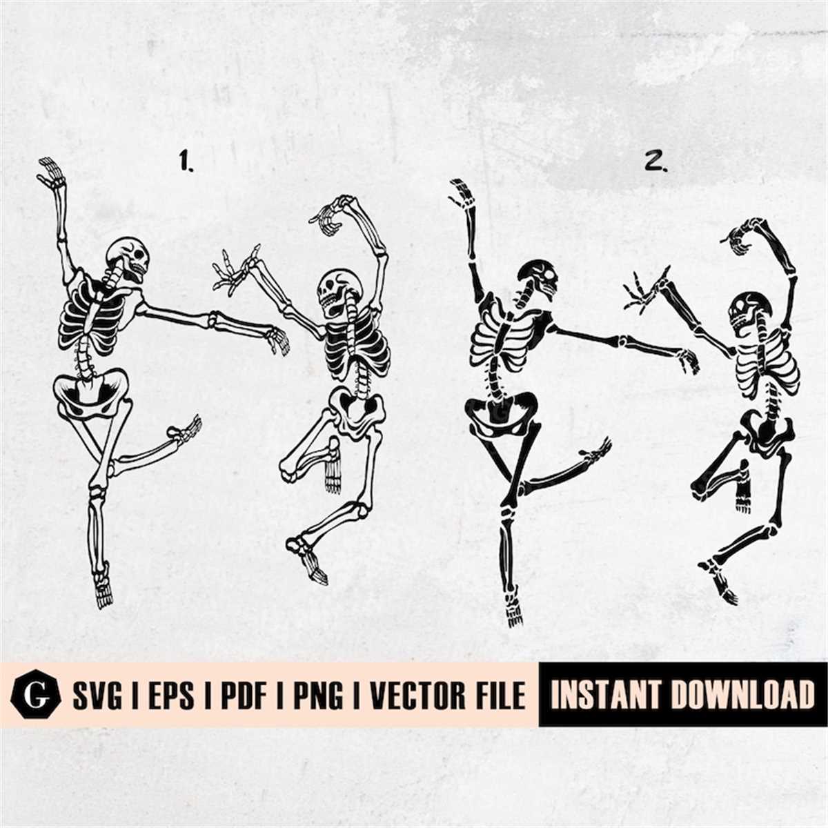 Dancing Skeletons Svg | Skeleton Hand Svg | Skull couple | S | Inspire ...