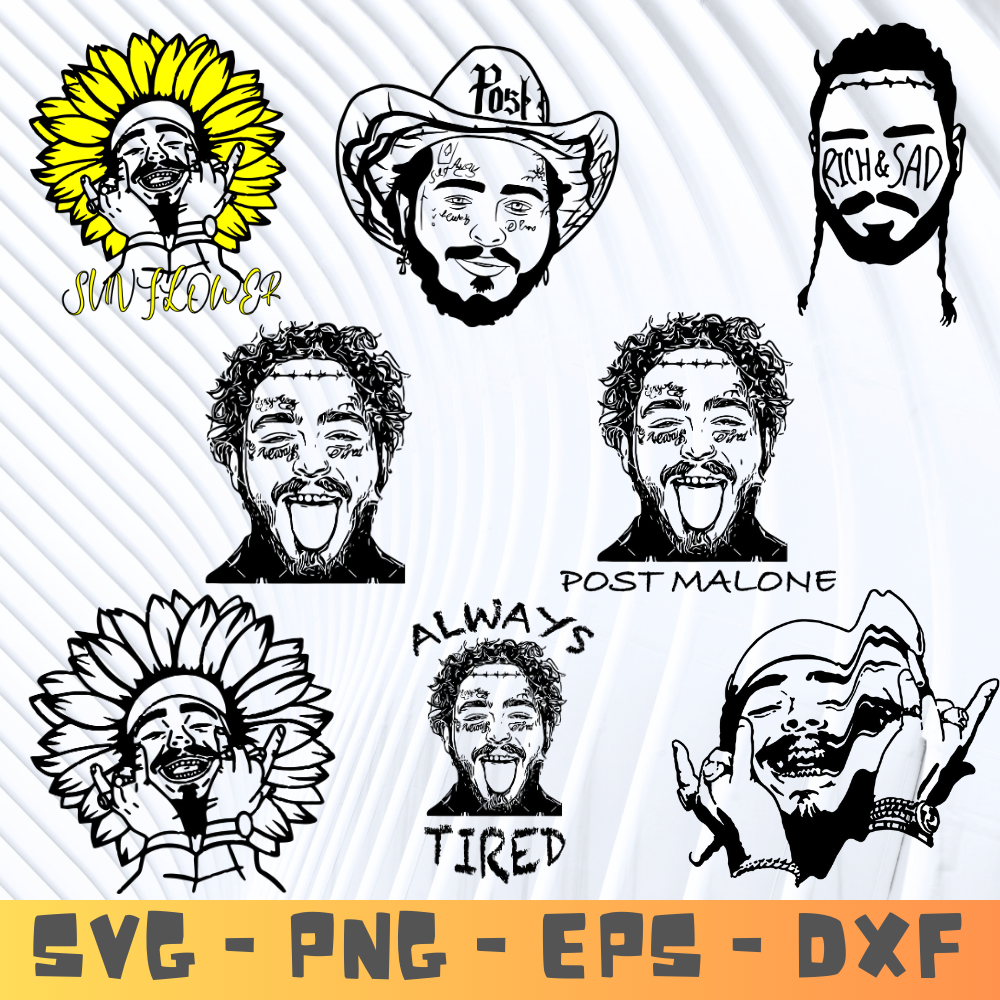 Post Malone Bundle SVG ,Post Malone Character, Post Malone s | Inspire ...