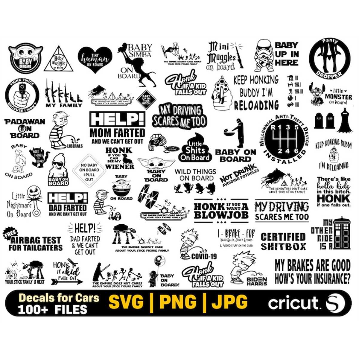 car decal svg bundle, car sticker svg, car window decals svg - Inspire ...