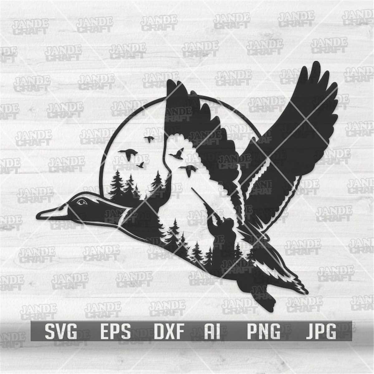 Wild Duck Hunting svg | Lake Scene Clipart | Camping Stencil | Inspire ...