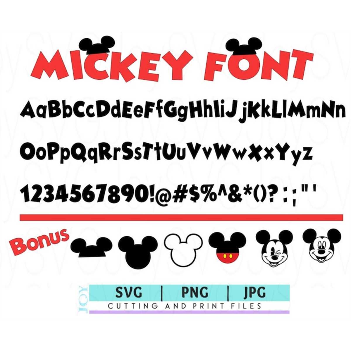 Mickey Font SVG, Walt Font svg, Inspired By A Mouse Font, Mi - Inspire ...