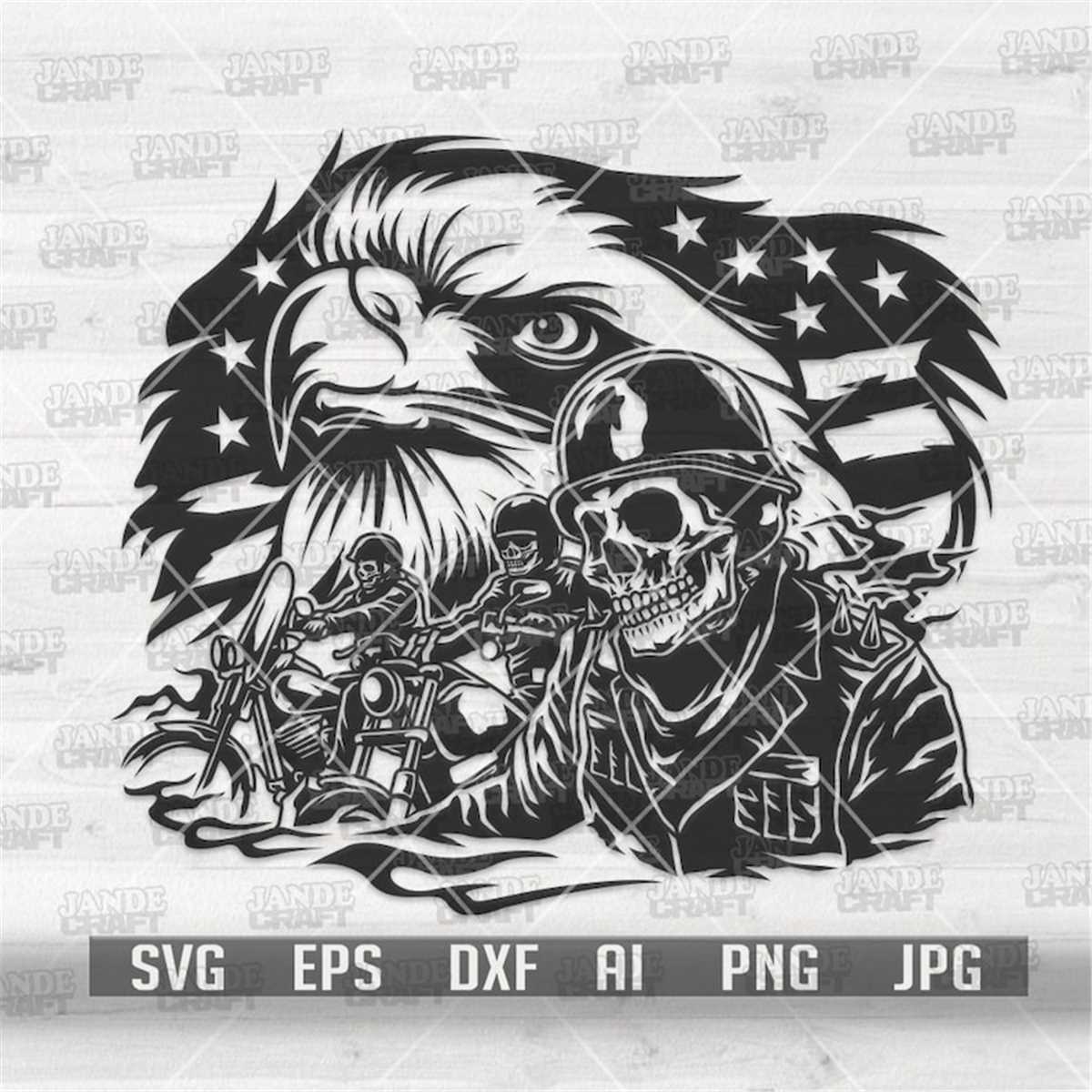 US Eagle Biker Gang svg | Motorbike Squad Clipart | Sports D | Inspire ...
