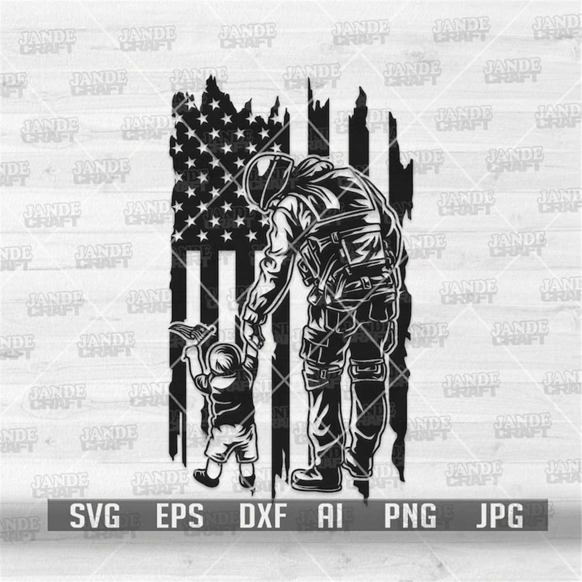 US Soldier Father and Son svg | Military Dad Clipart | Veter - Inspire ...