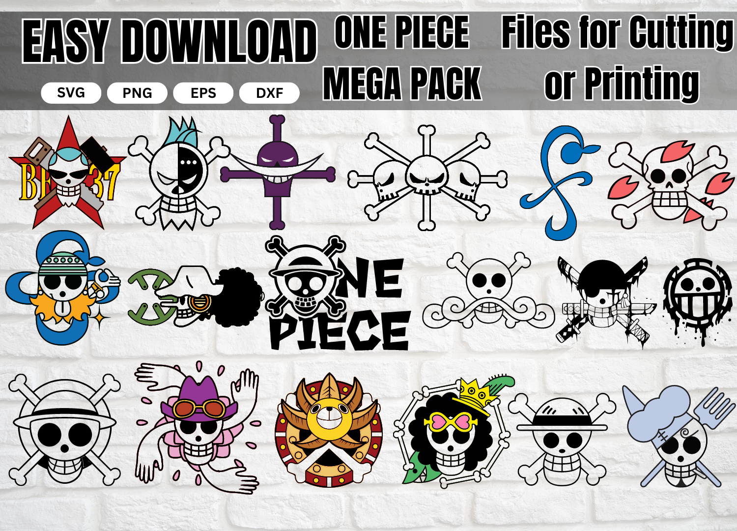 Anime Mega Pack SVG, Anime DXF File, SVG File Anime, Pirates - Inspire ...