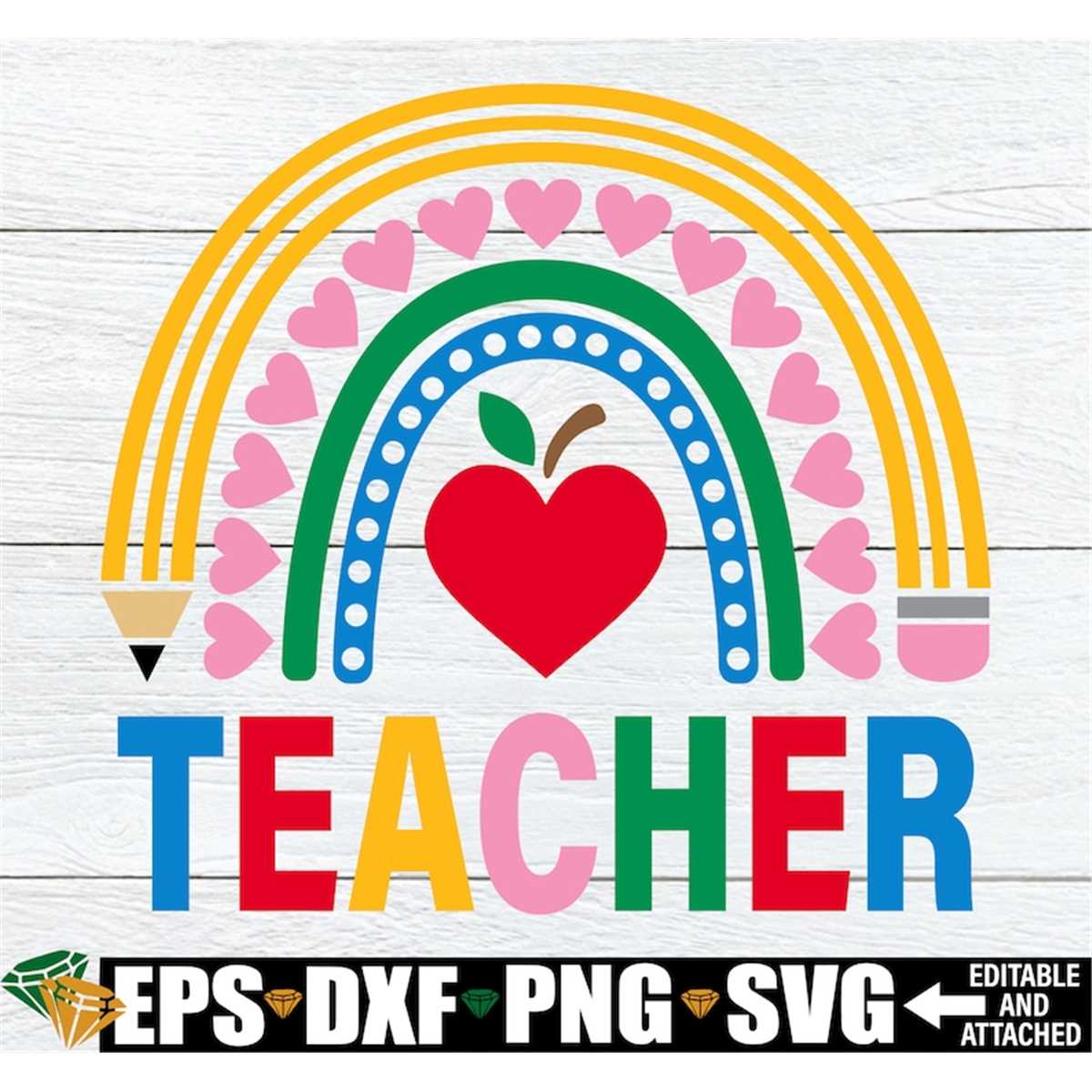 Teacher Rainbow svg, Teacher svg, Teacher Appreciation, Teac - Inspire ...