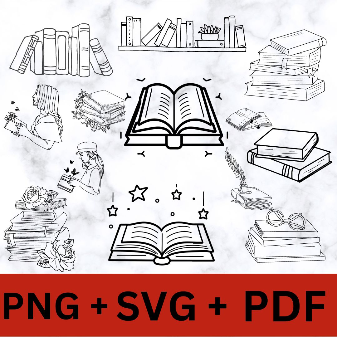 Books SVG, Books Clipart, Books SVG Bundle, School SVG, Book | Inspire ...
