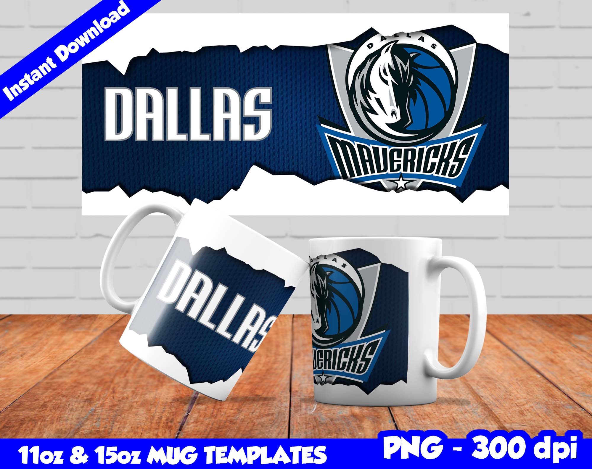 Mavericks Mug Design Png, Sublimate Mug Template, Mavs Svg | Inspire Uplift