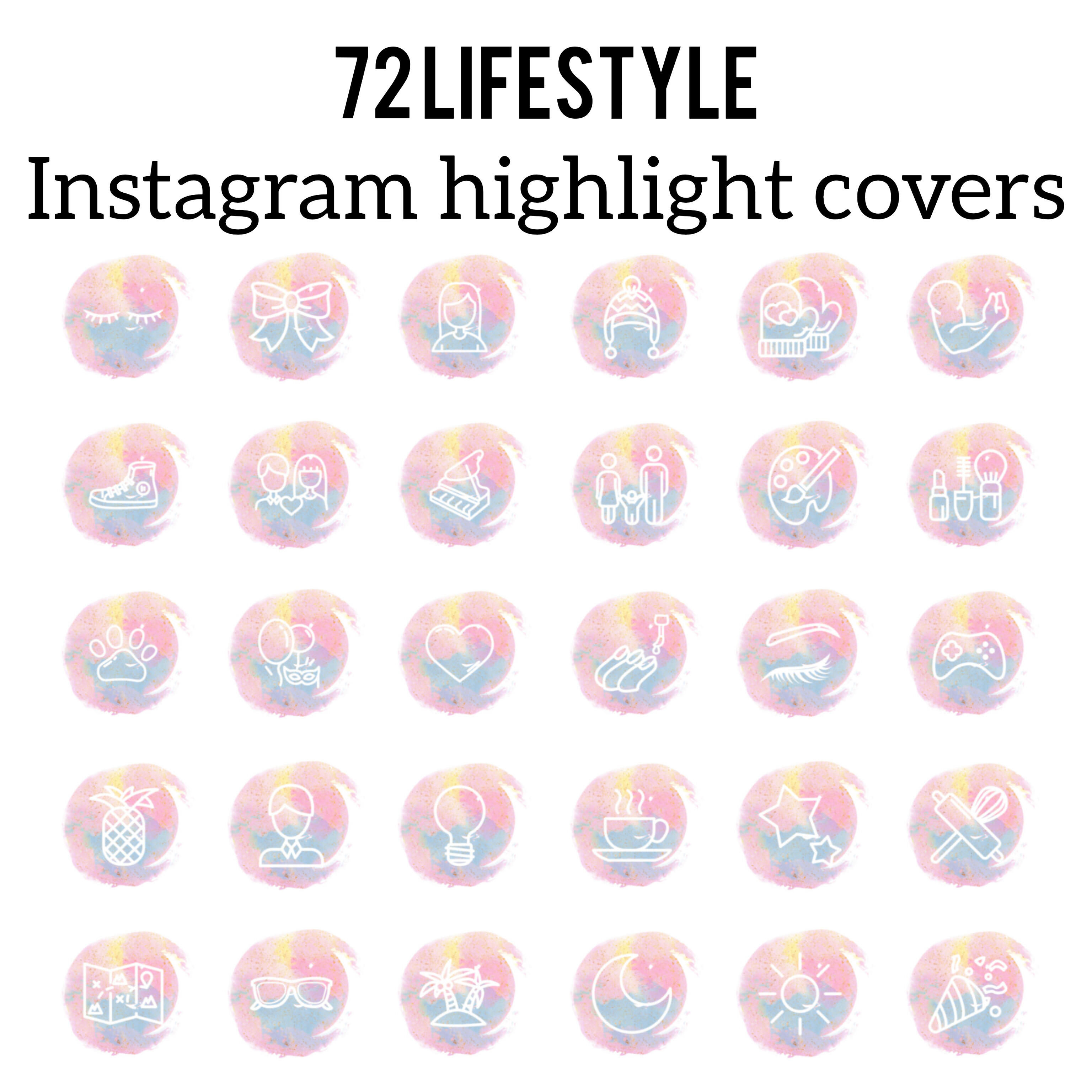 72 Lifestyle Instagram Highlight Icons.Pink Instagram Highli - Inspire ...