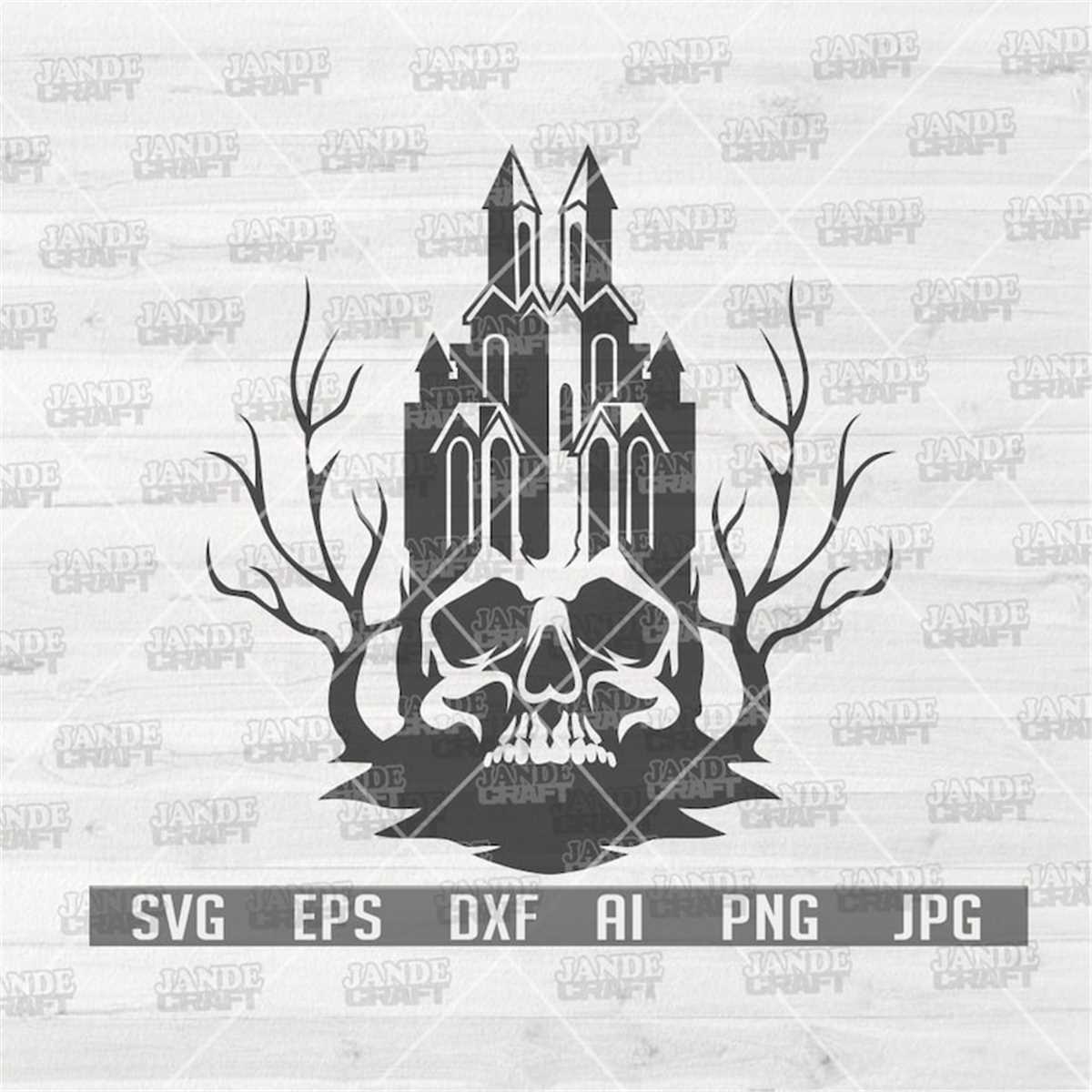 Horror Castle Skull svg | Horror svg | Hunted House svg | Sp | Inspire ...