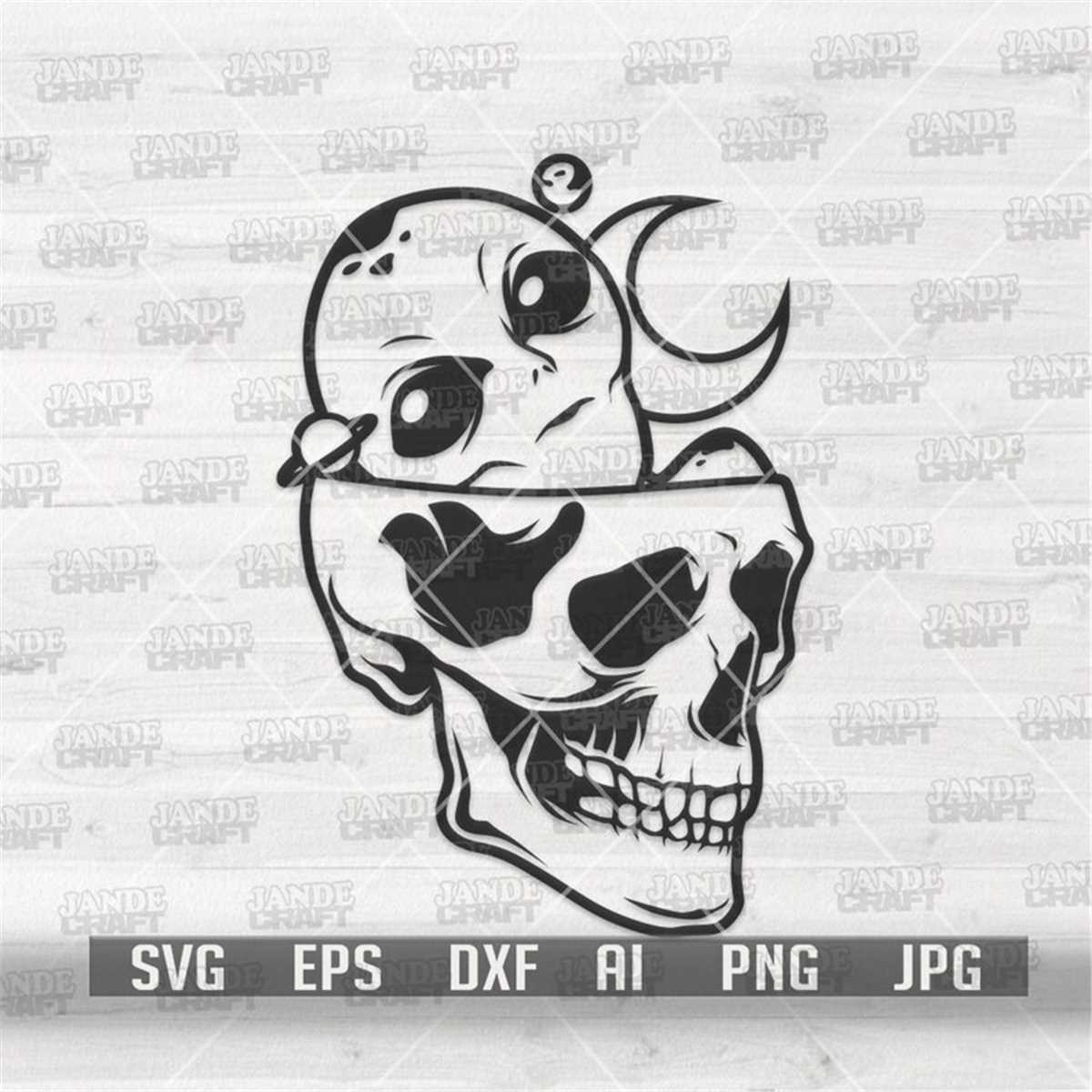 Alien Skull svg | UFO Clipart | Outer Space Stencil | Uniden - Inspire ...