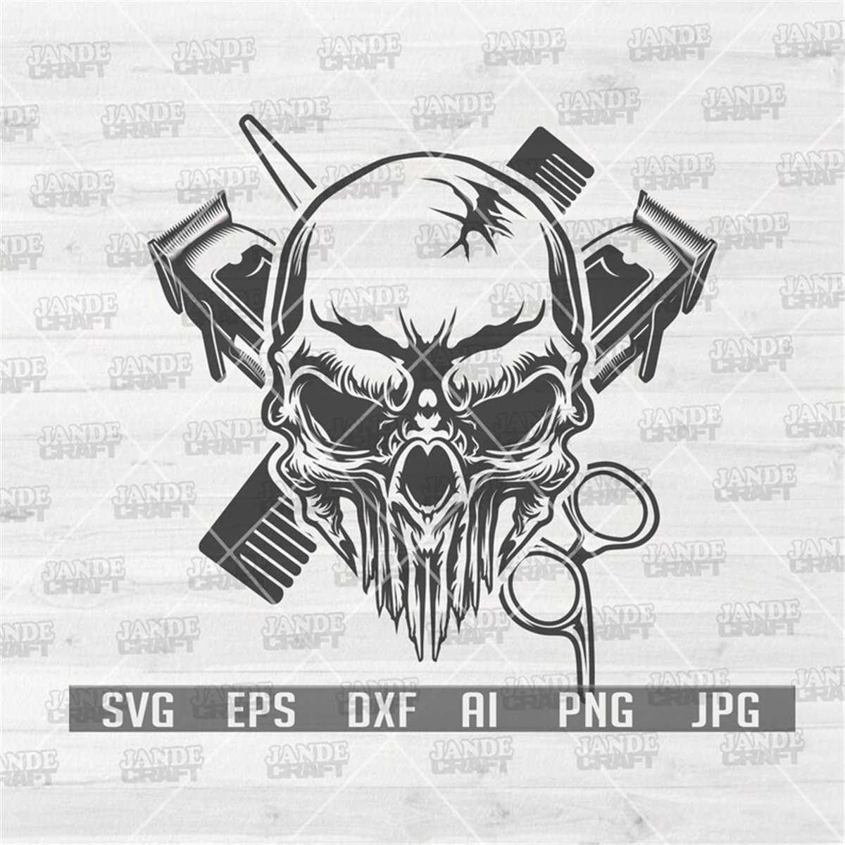 Barbers Skull Svg | Barber svg | Barber Cut Files | Hair Hus - Inspire ...
