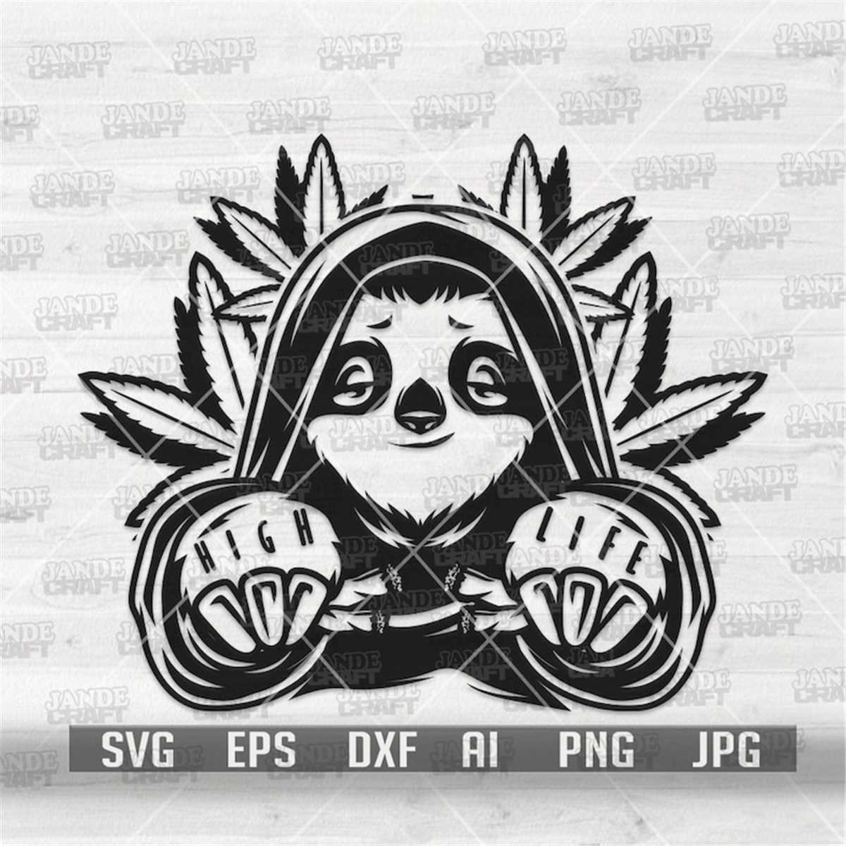 Sloth High Life svg | Chillin Animal Clipart | Smoking Weed | Inspire ...