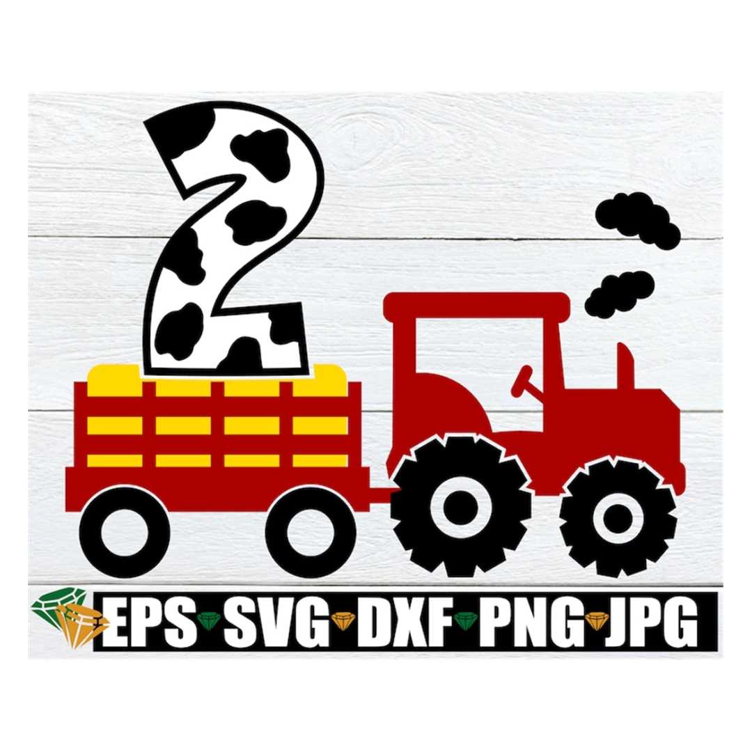 Tractor Pulling a 2, Tractor Pulling a Two, 2nd Birthday, Se - Inspire ...
