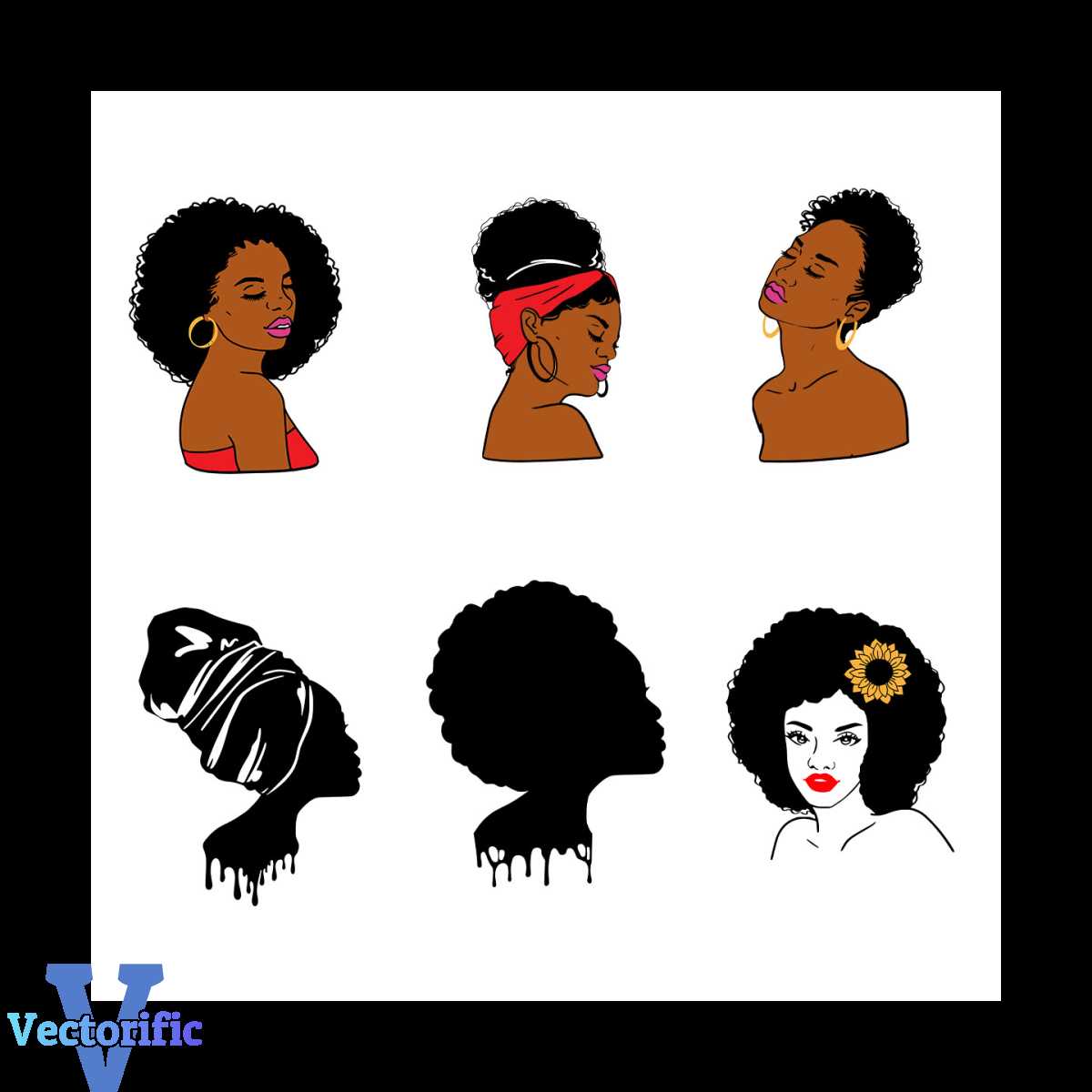 Black Woman Bundle Svg Melanin Svg Afro Girl Svg Black Gi Inspire