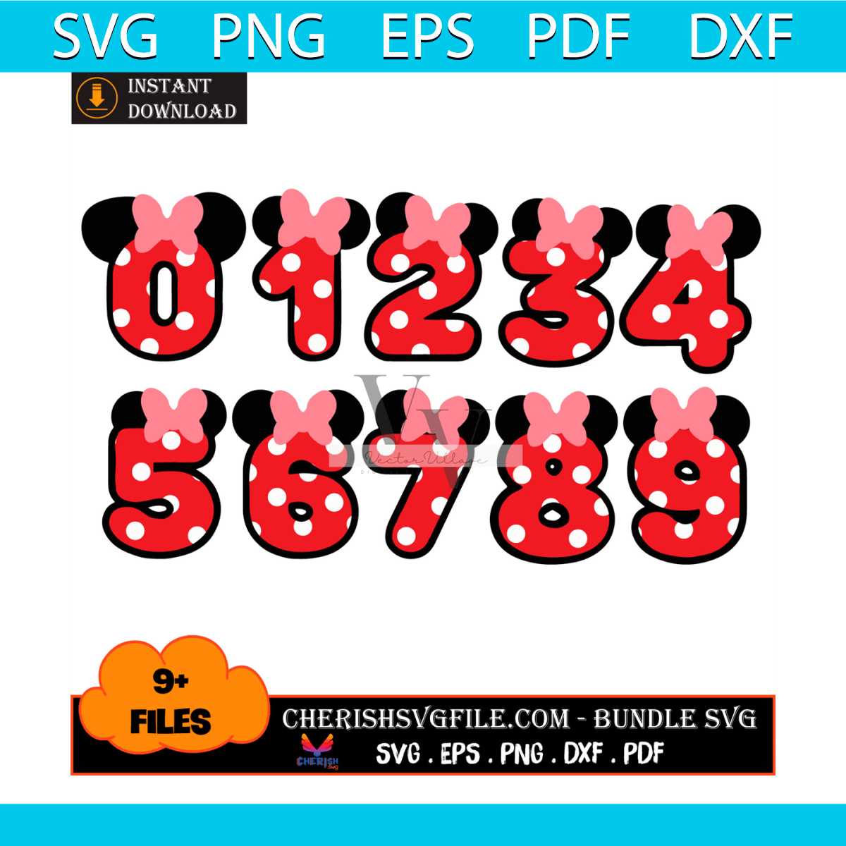 Disney Minnie Mouse Number Bundle Svg, 9 Files Disney Minnie | Inspire ...