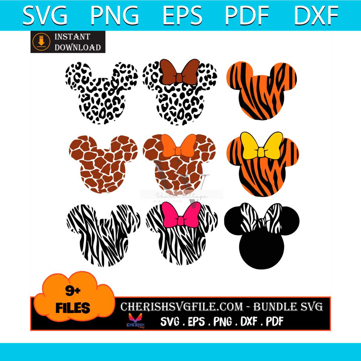 Disney Mickey Mouse Minnie Mouse Face Bundle Svg, 9 Files Di - Inspire ...