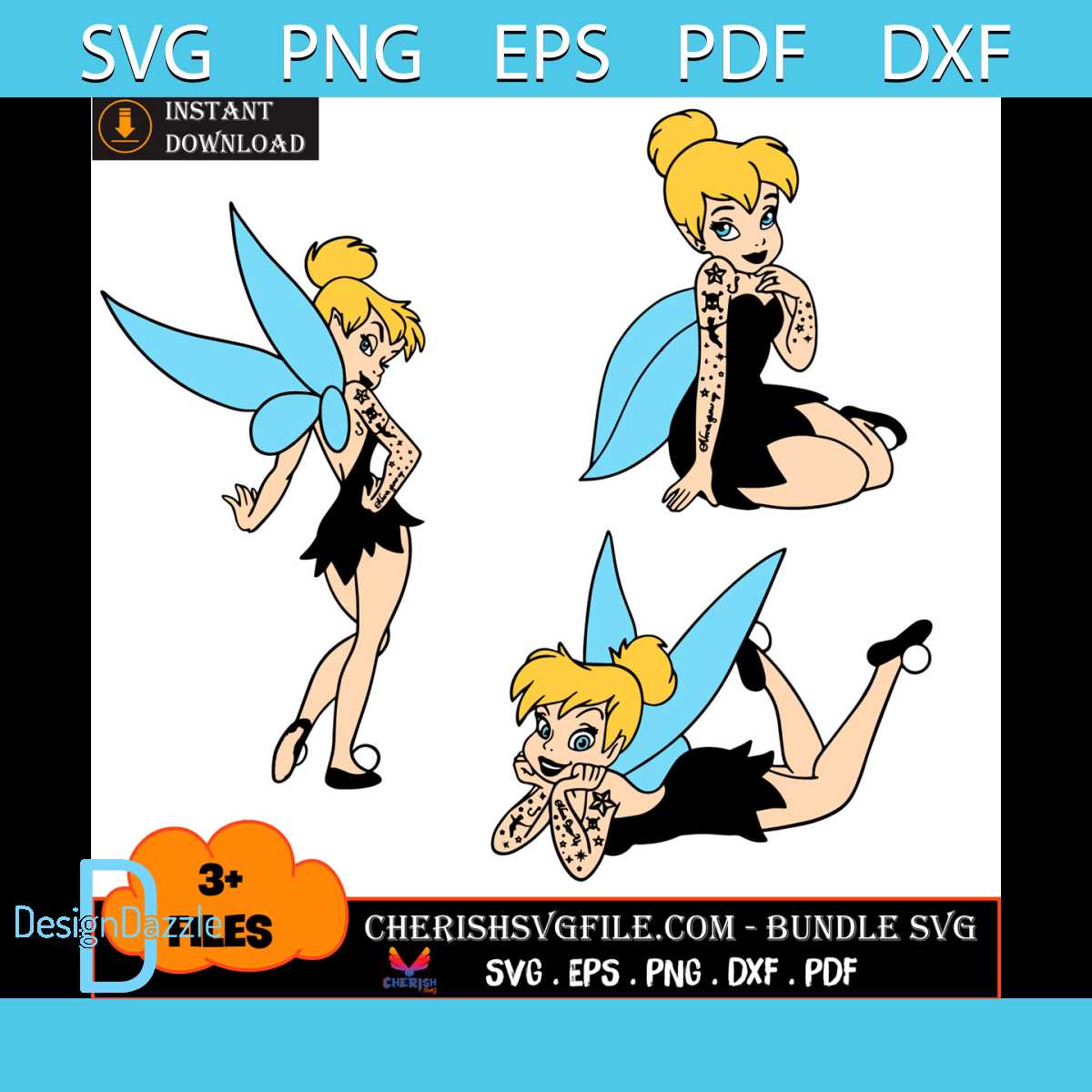 Disney Tinker Bell Bundle Svg, 3 Files Tinker Bell Disney Sv | Inspire ...
