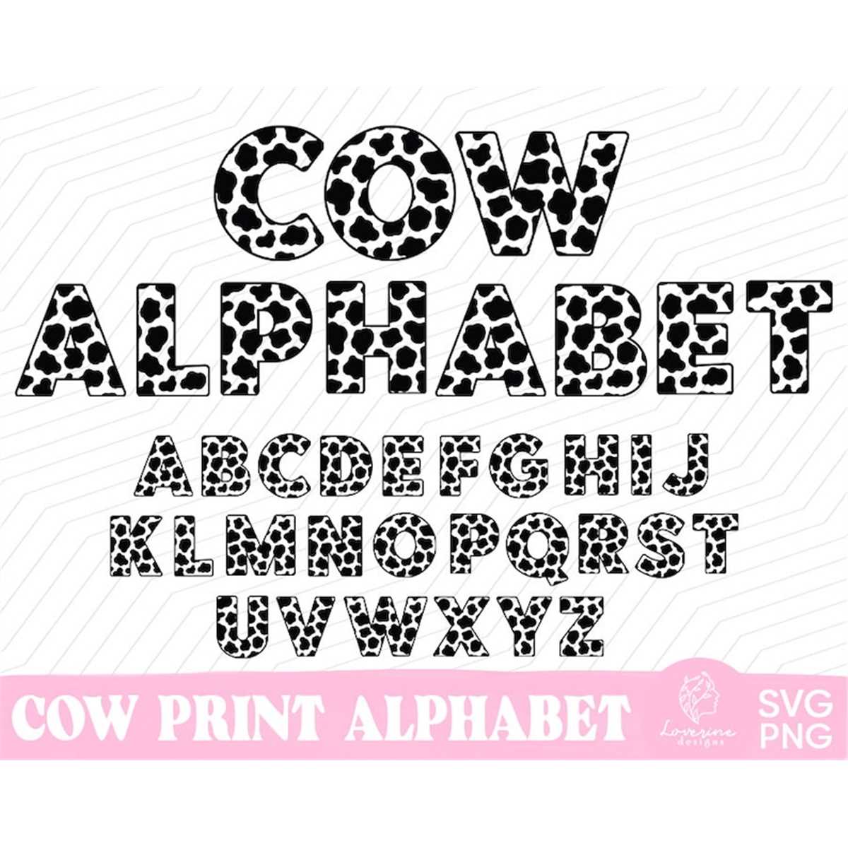 Cow Print alphabet svg, Cow Pattern Alphabet SVG Bundle, Alp | Inspire ...