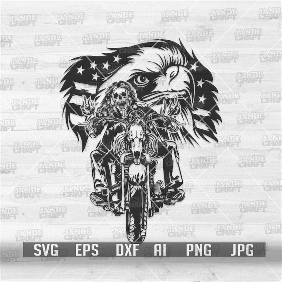 US Eagle Biker Skull svg | Big Bike Rally Clipart | Motorbik | Inspire ...