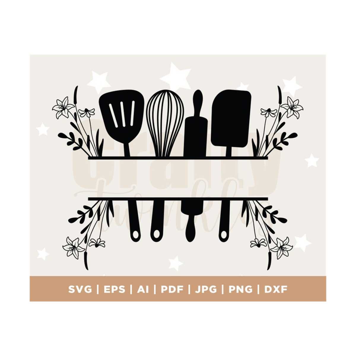 Kitchen Split Frame SVG, Kitchen Monogram svg, Flourish Kitc | Inspire ...