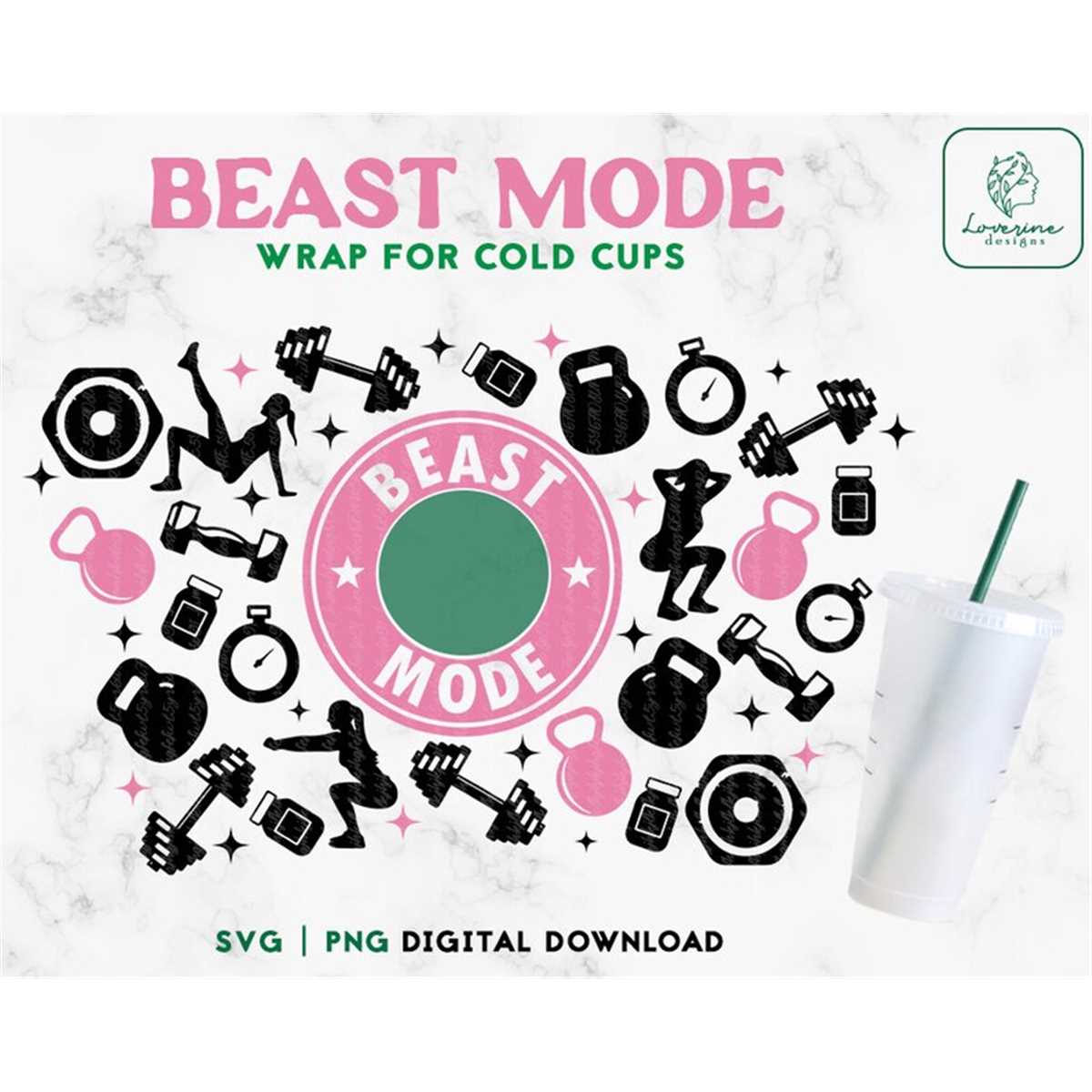 Fitness Full Wrap SVG 24oz Venti Cold Cup, Gym Woman SVG Col | Inspire ...