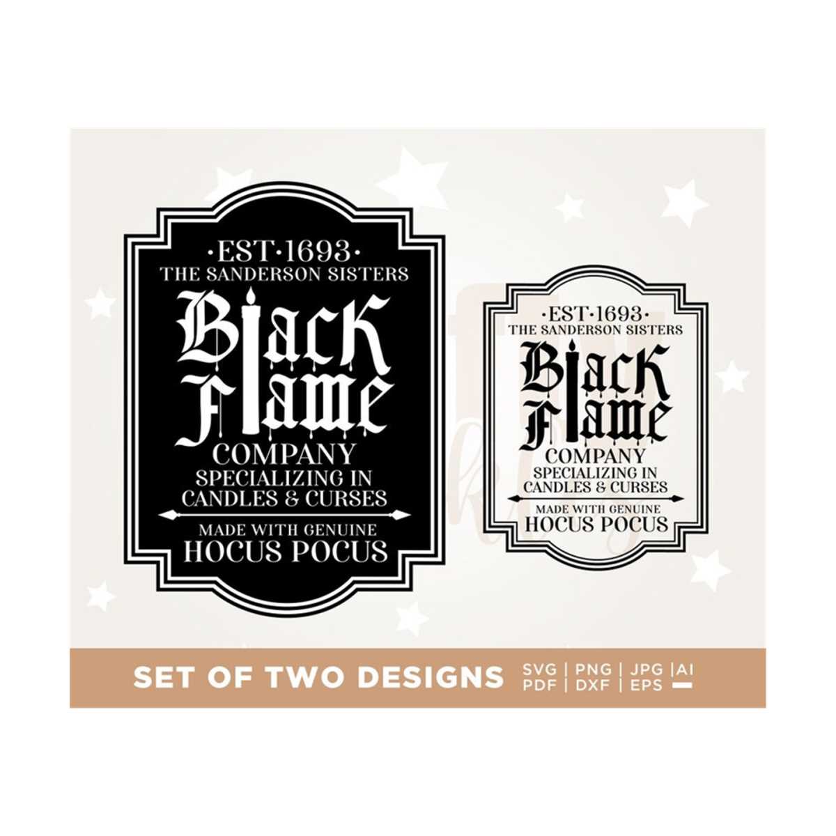 Black Flame Company Label Parody PNG, Hocus Pocus SVG, Sande | Inspire ...