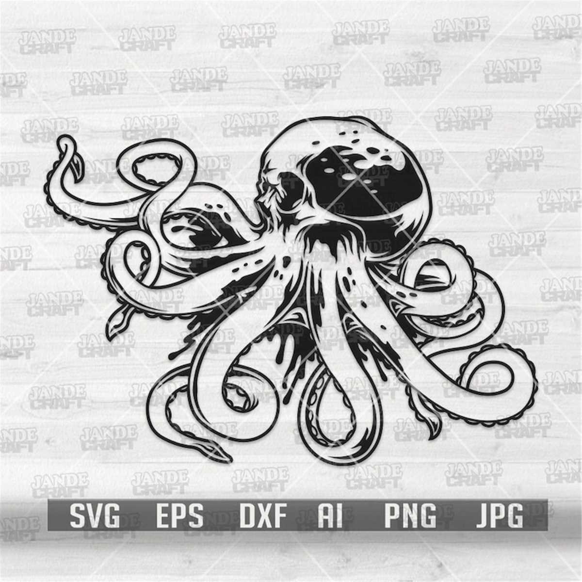 Octopus Skull svg | Marine Life Clipart | Underwater Sea Cre | Inspire ...