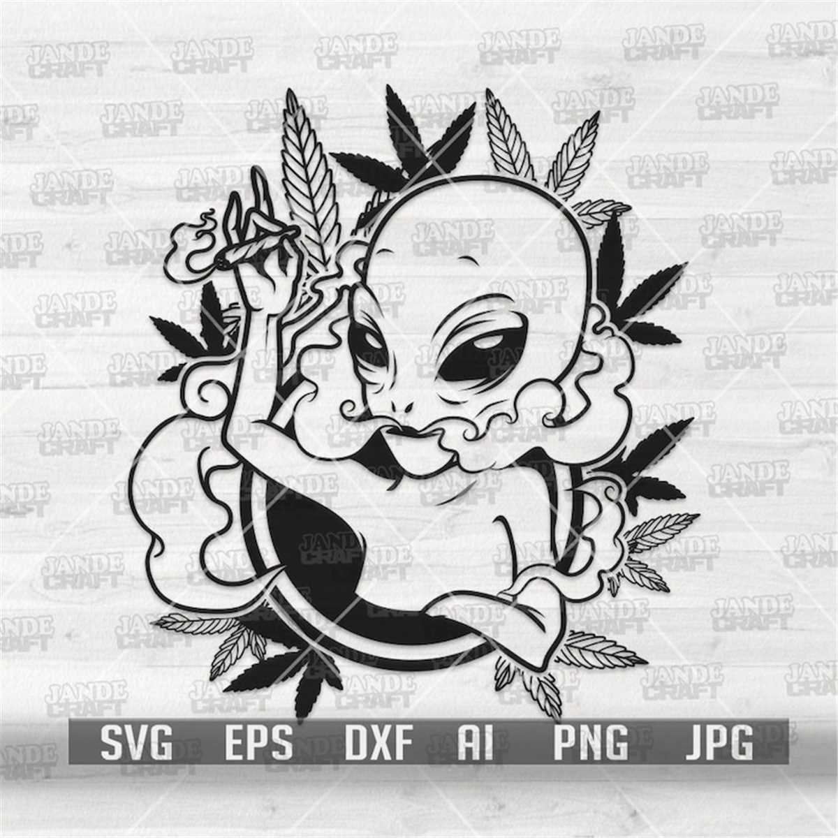 Alien Smoking Joint svg | Alien Smoking Weed svg | Alien svg - Inspire ...