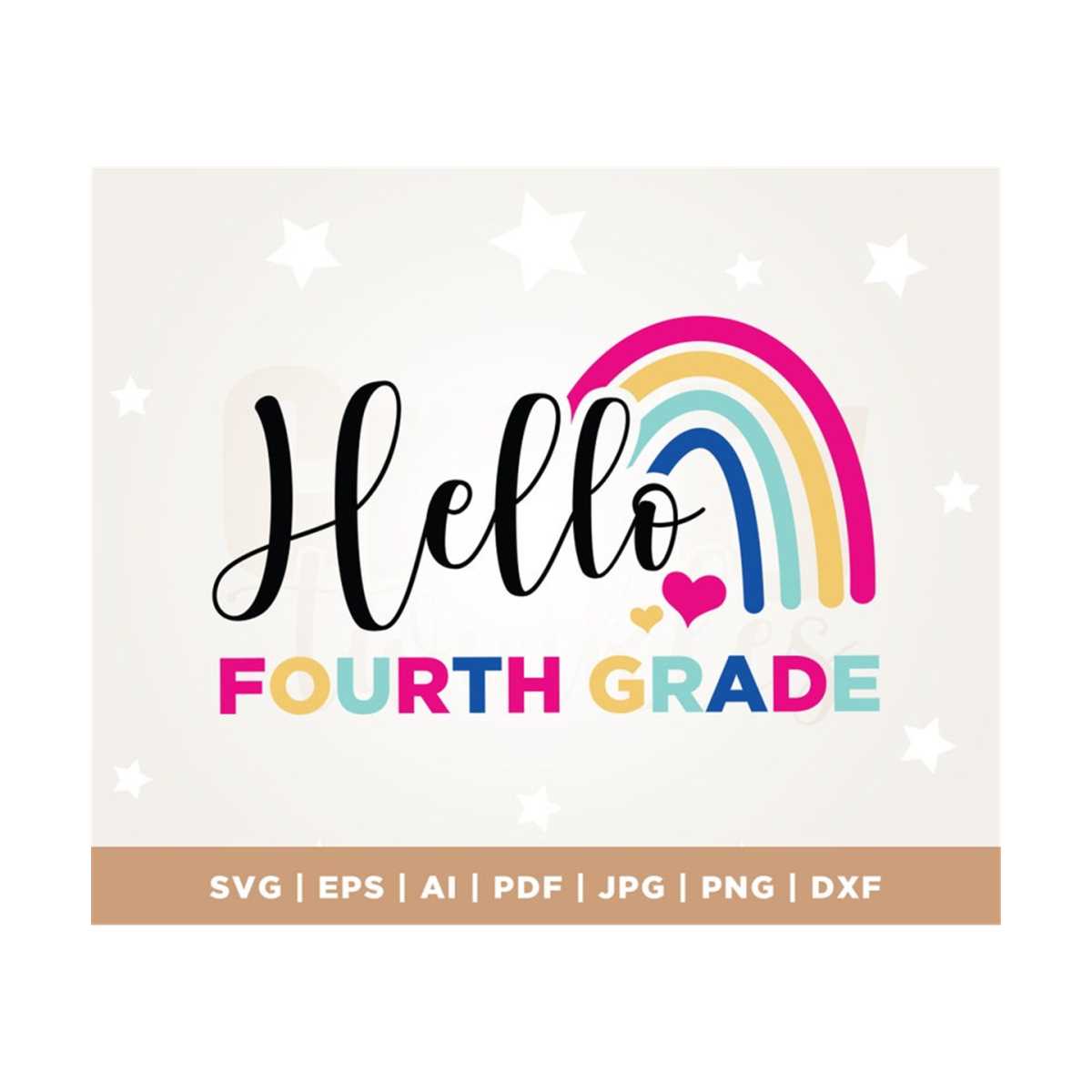 Hello Fourth Grade SVG Cut File, Teacher Sublimation, Cut Fi | Inspire ...