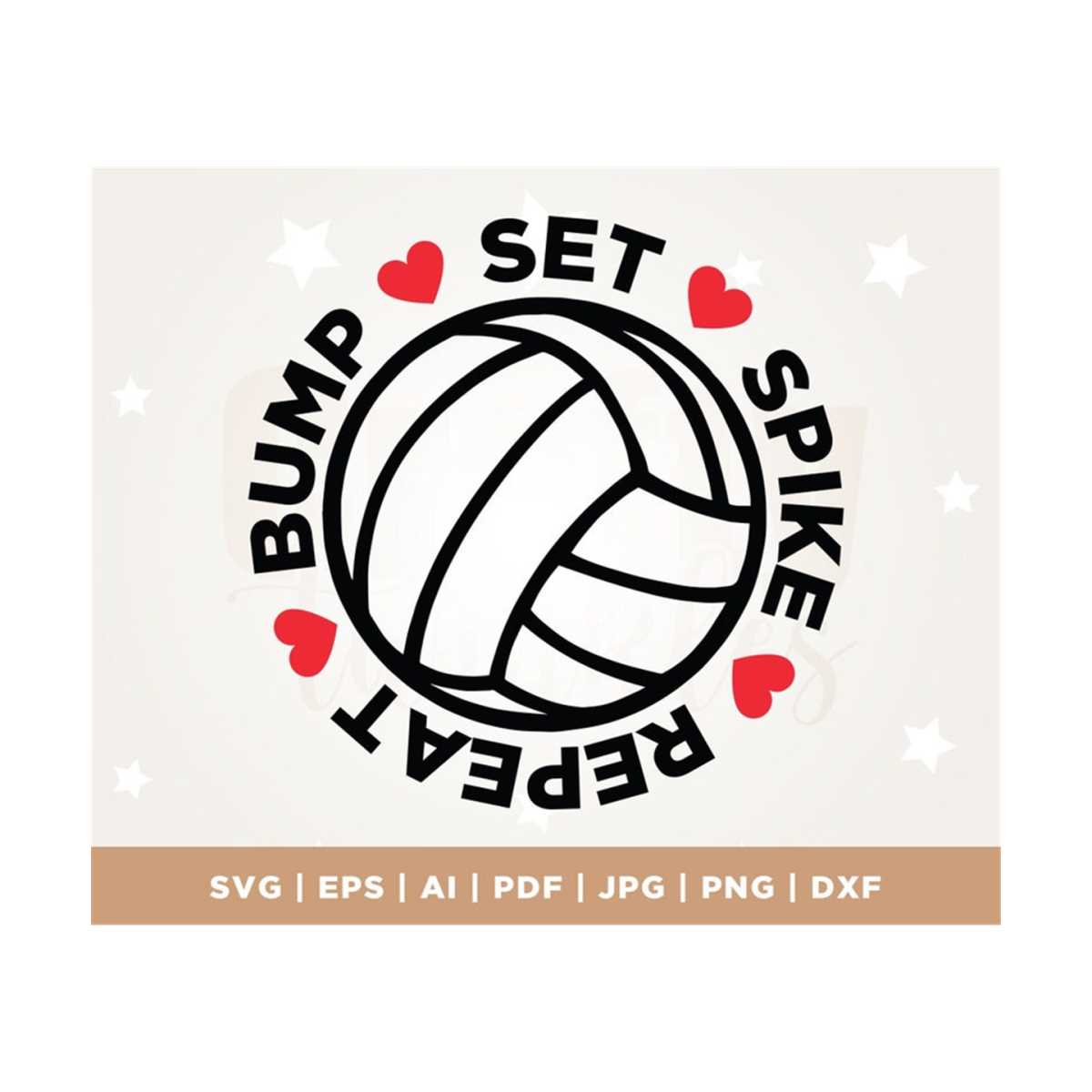 Volleyball Cricut, Volleyball cut file, Bump Set Spike Repea | Inspire ...