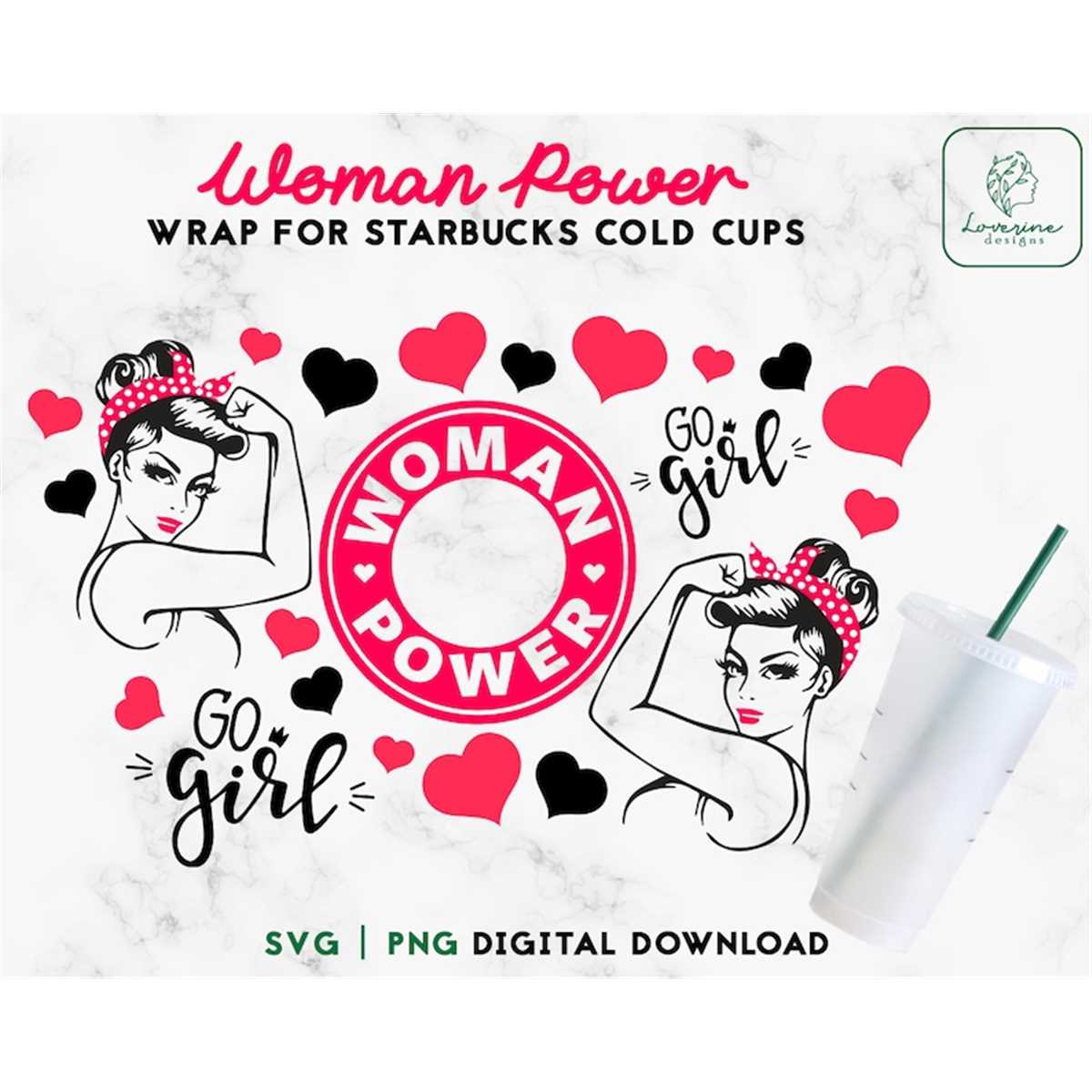 Rosie the Riveter 24oz Venti Cold Cup, Woman Power SVG Cold | Inspire ...