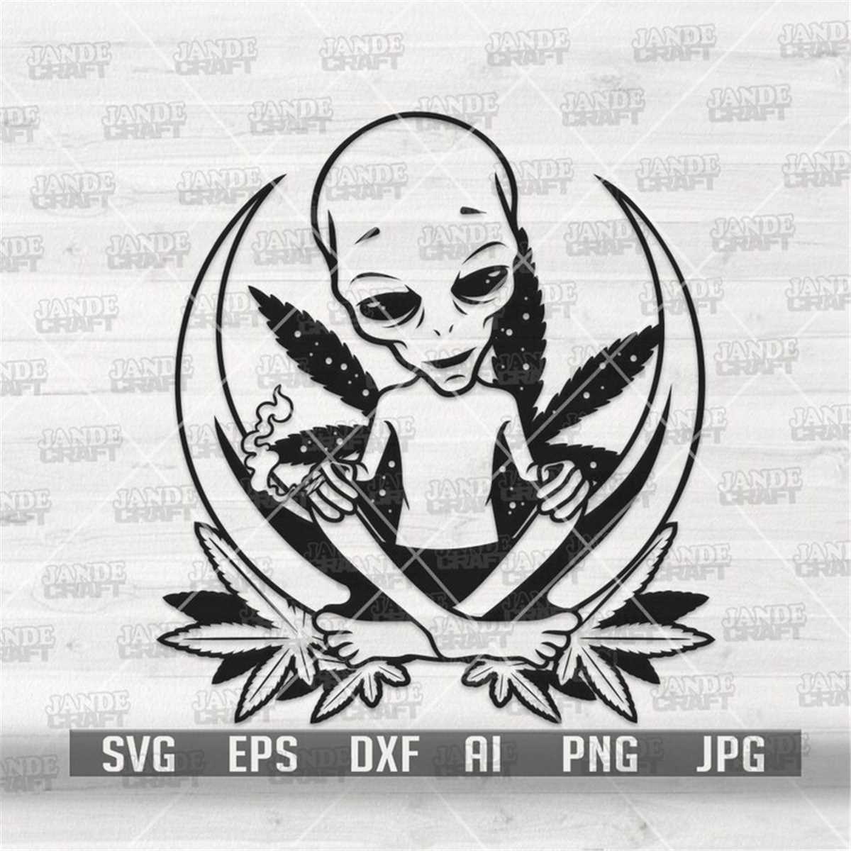 Alien Chilling on the Moon svg | Smoking Joint Cut File | We | Inspire ...