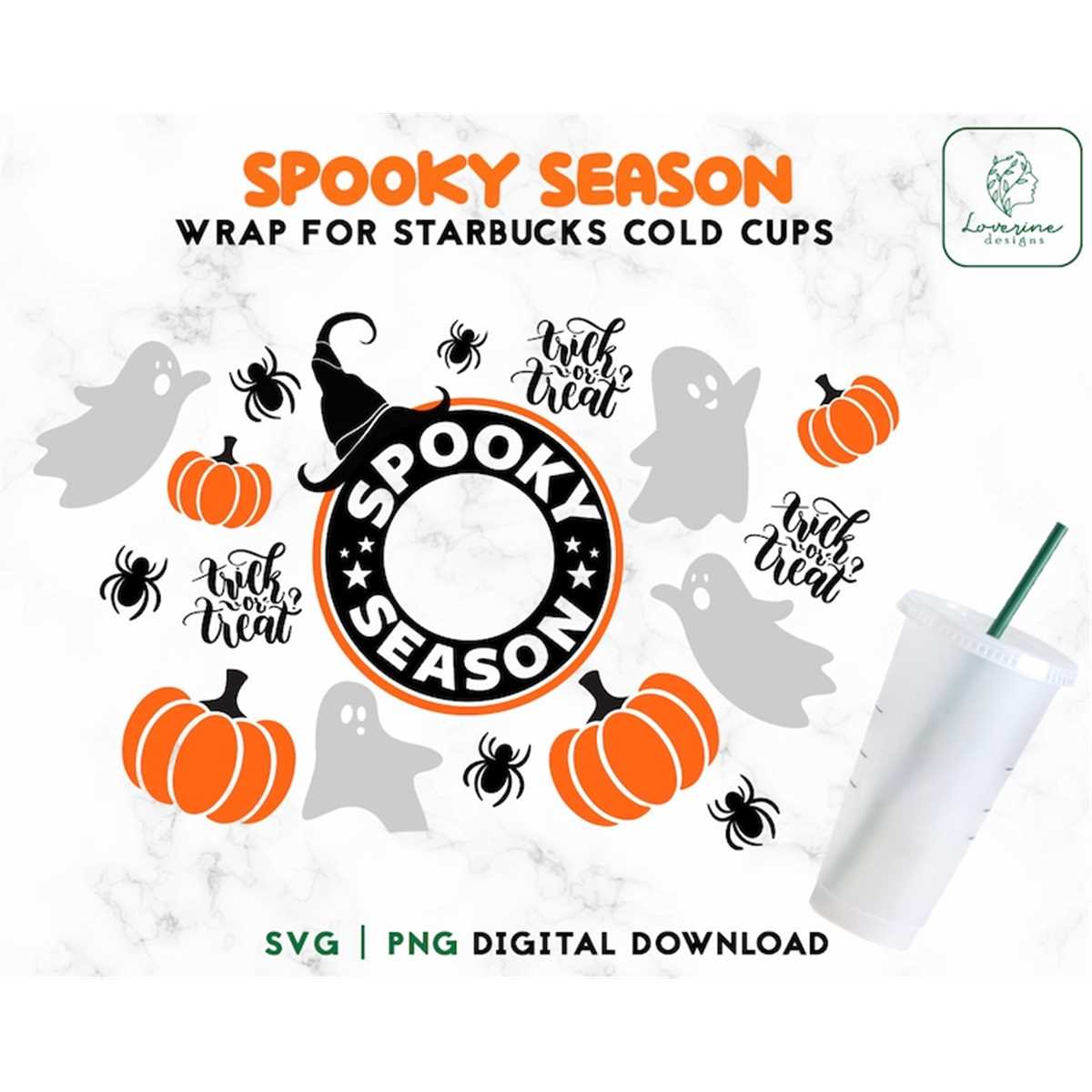 Spooky Season Cold Cup Svg - Pumpkin SVG 24oz Cup SVG - Hall | Inspire ...