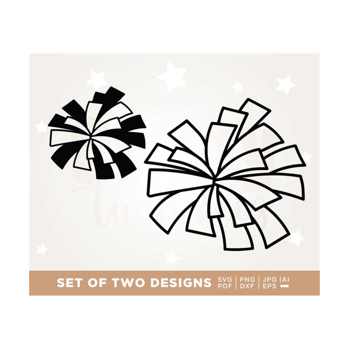 Pom Pom Svg, Hand-drawn cheerleading pom pom, silhouette, cu | Inspire ...
