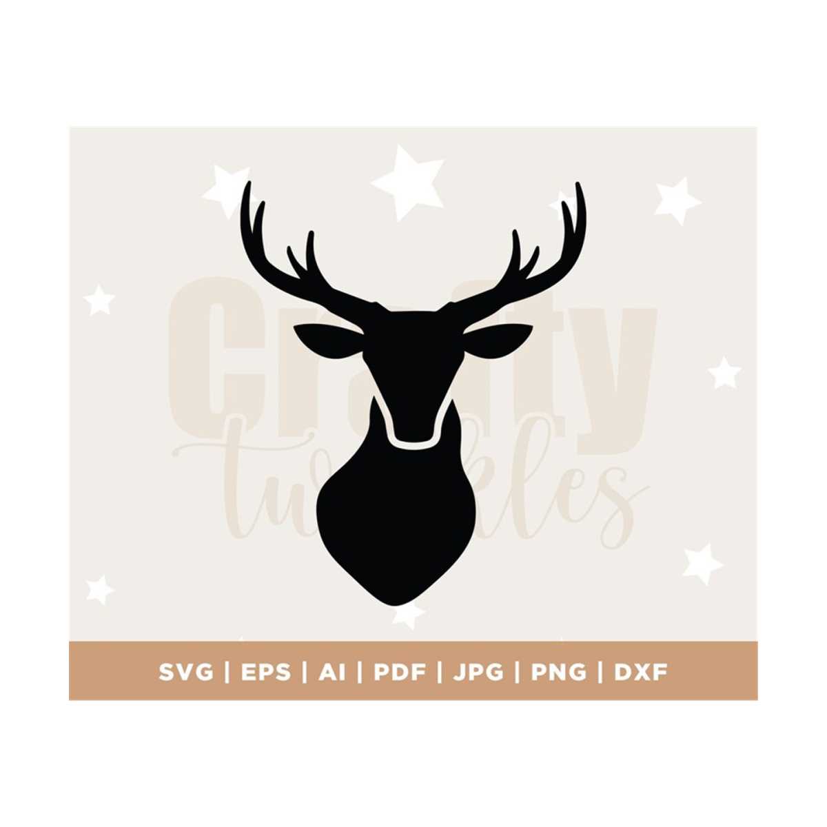 Buck Rack Deer Head SVG, Digital Download, Cut File, Png, Jp | Inspire ...