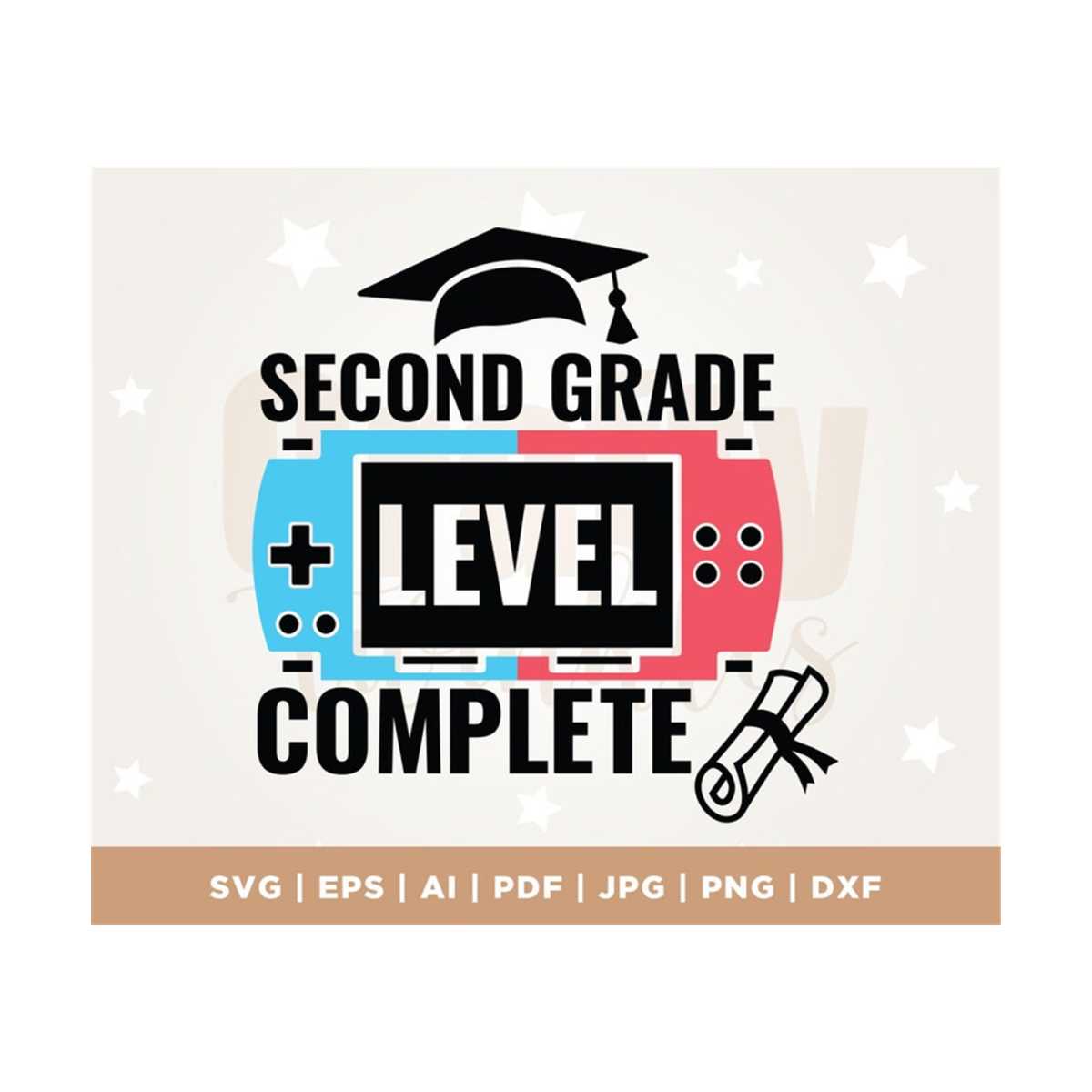 Second Grade Level Complete Svg, Graduation Video Game Svg P | Inspire ...