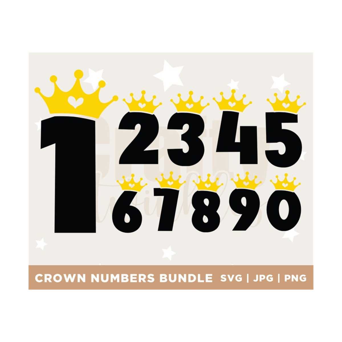 Crown Number SVG, Dxf, Jpg, Png, Eps, Crown Number Vector, N | Inspire ...