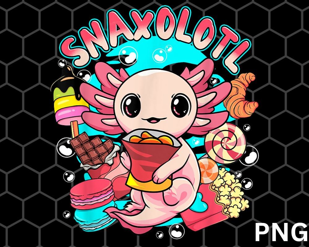 Cute Axolotl Lover Snaxolotl png, Food Sweets Kids Boys Girl | Inspire ...