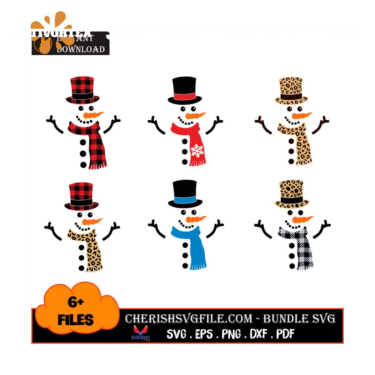 Christmas Snowman Bundle Svg, 6 Files Of Christmas Snowman S - Inspire ...