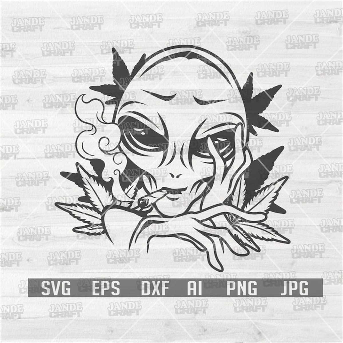 Alien Smoking Weed svg | Smoking Joint svg | Rasta Alien svg | Inspire ...