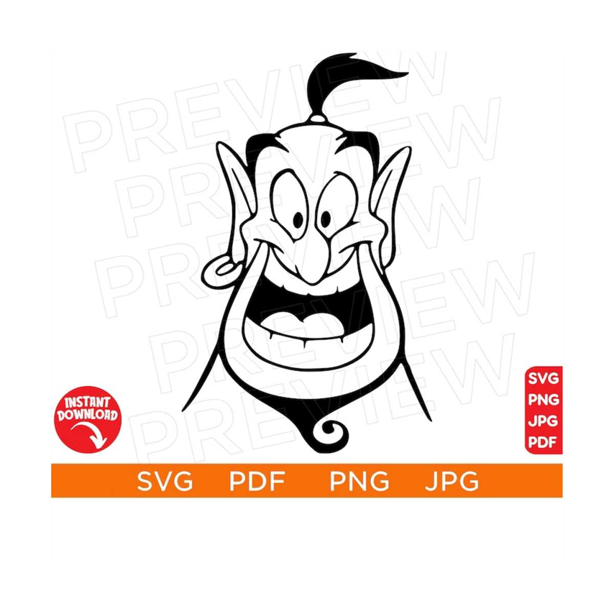 Genie in the lamp face Svg, Genie SVG Aladdin Svg Magic Lamp | Inspire ...