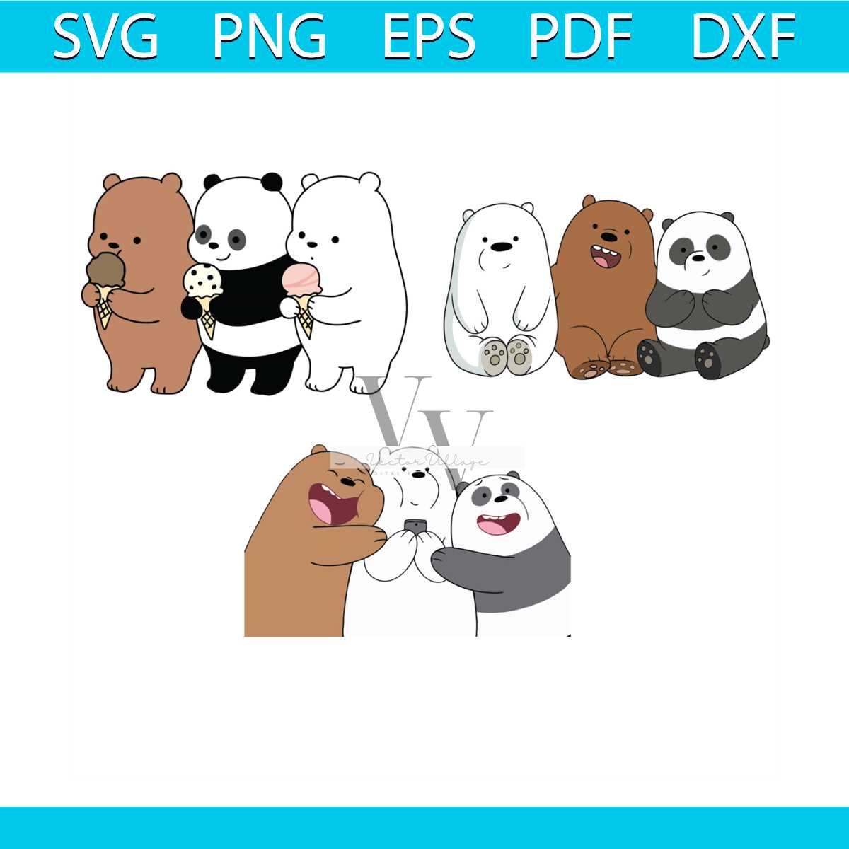 We Bare Bears Bundle Svg, Trending Svg, Bears Svg, Funny Ani | Inspire ...