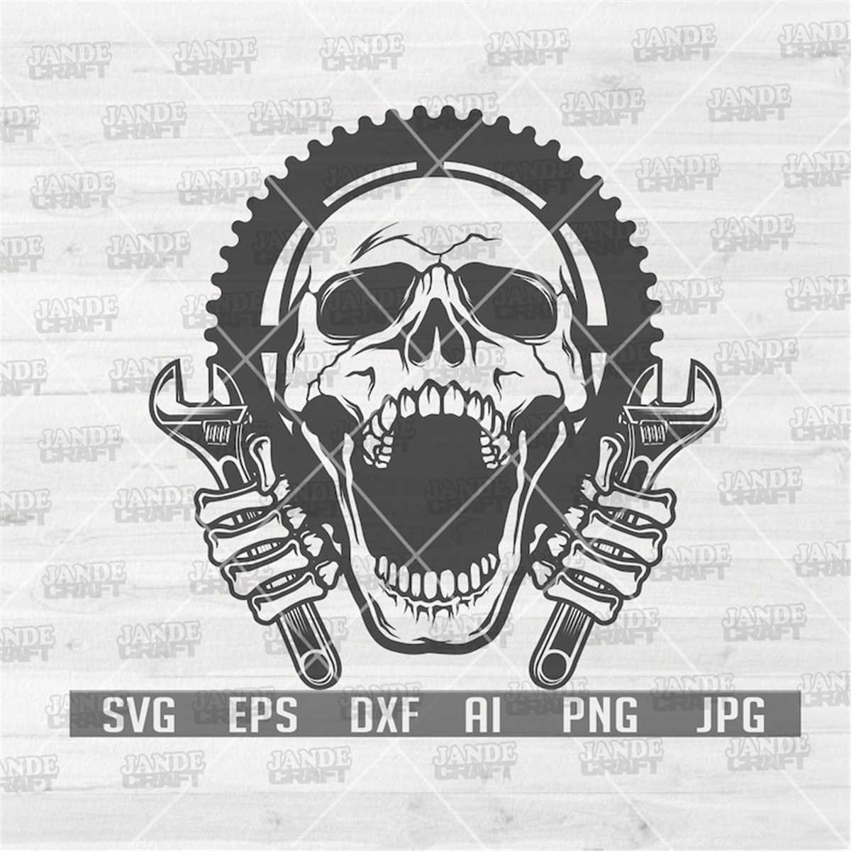 Mechanic Skull svg | Mechanic Clipart | Mechanic Skull Cutfi | Inspire ...