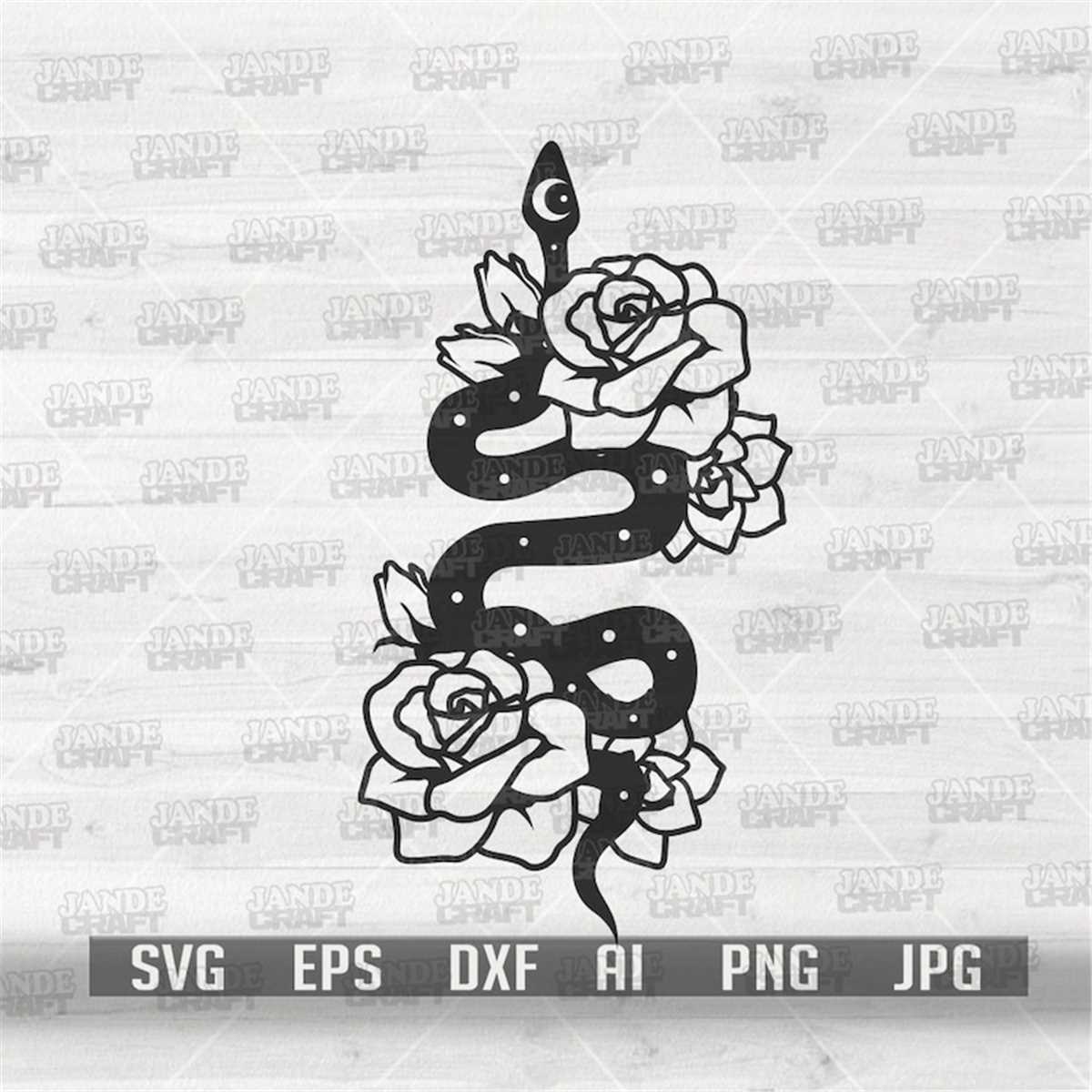 Mystical Floral Snake svg | Celestial Animal Clipart | Flowe | Inspire ...