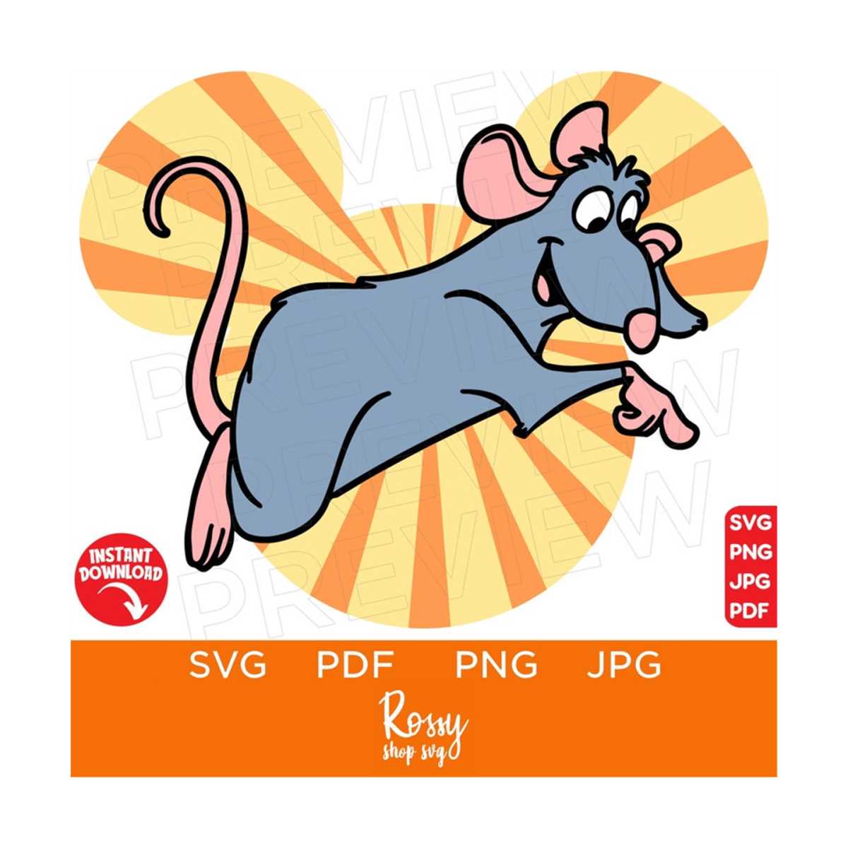 Remy Ratatouille SVG , Disneyland Ears, Clipart, Anyone Can | Inspire ...