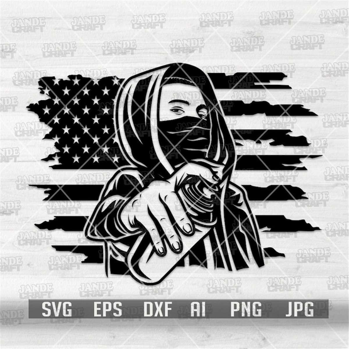 US Graffiti Man svg | Mural Wall Artist Cutfile | USA Street | Inspire ...