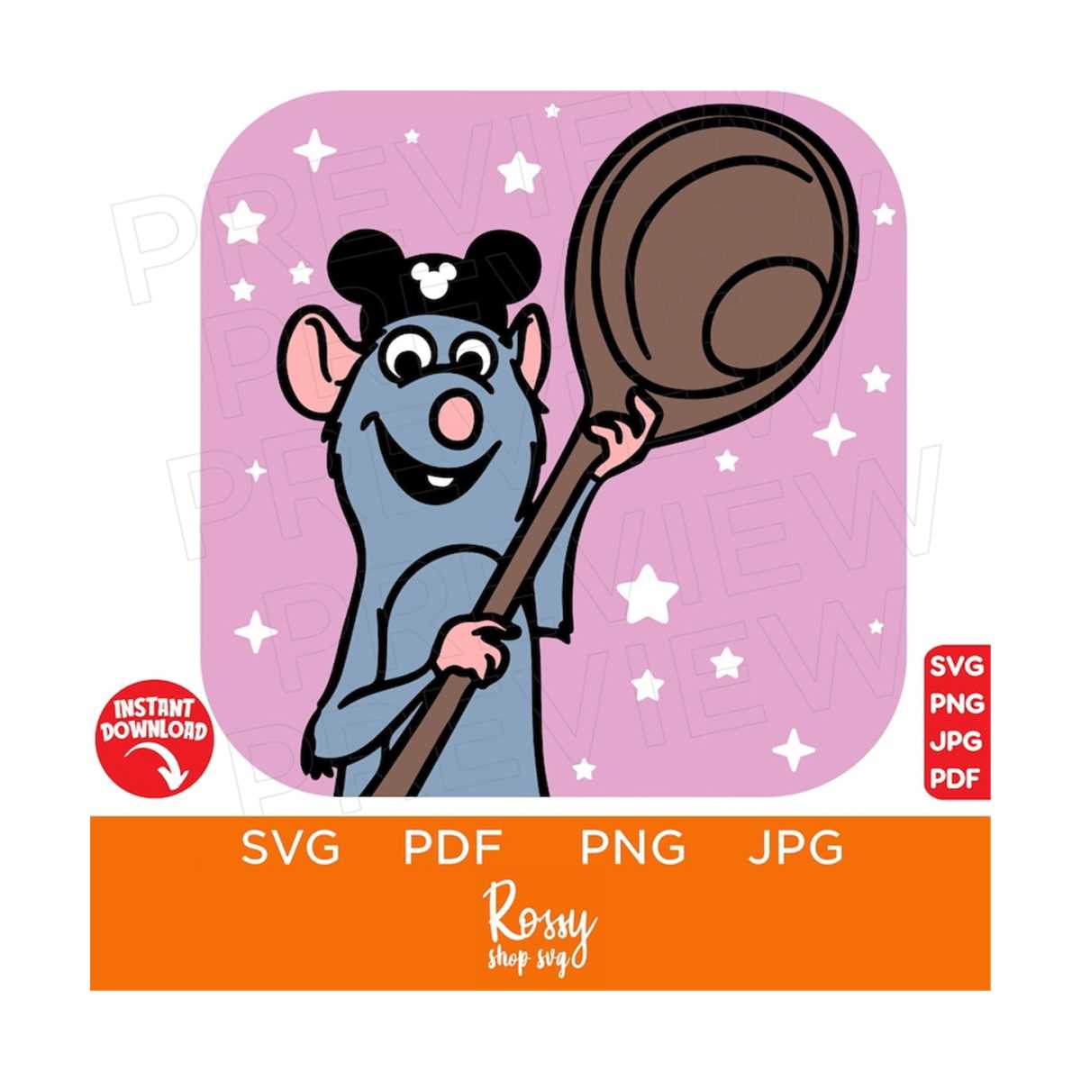 Remy Ratatouille SVG , Disneyland Ears, Clipart, Anyone Can | Inspire ...